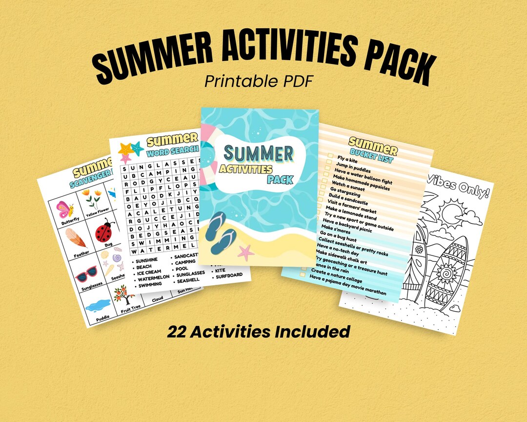 Summer Activities for Kids | Printable Themed Pack - Etsy