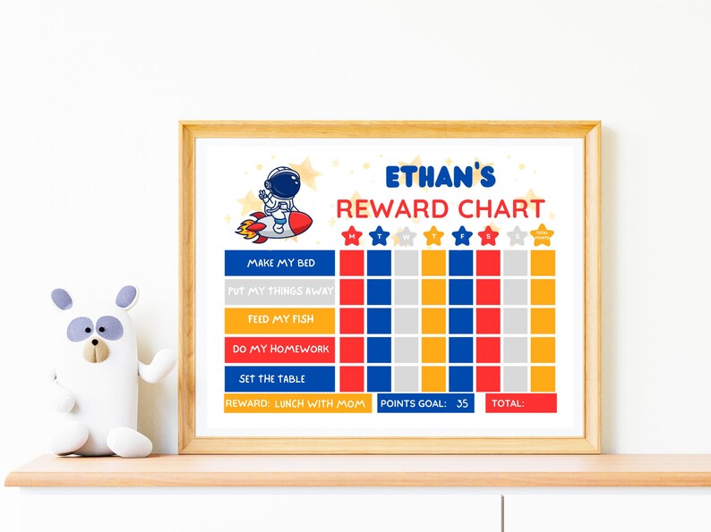 Editable Kids Reward Chart: Space Theme, Behavior & Chore Tracker ...