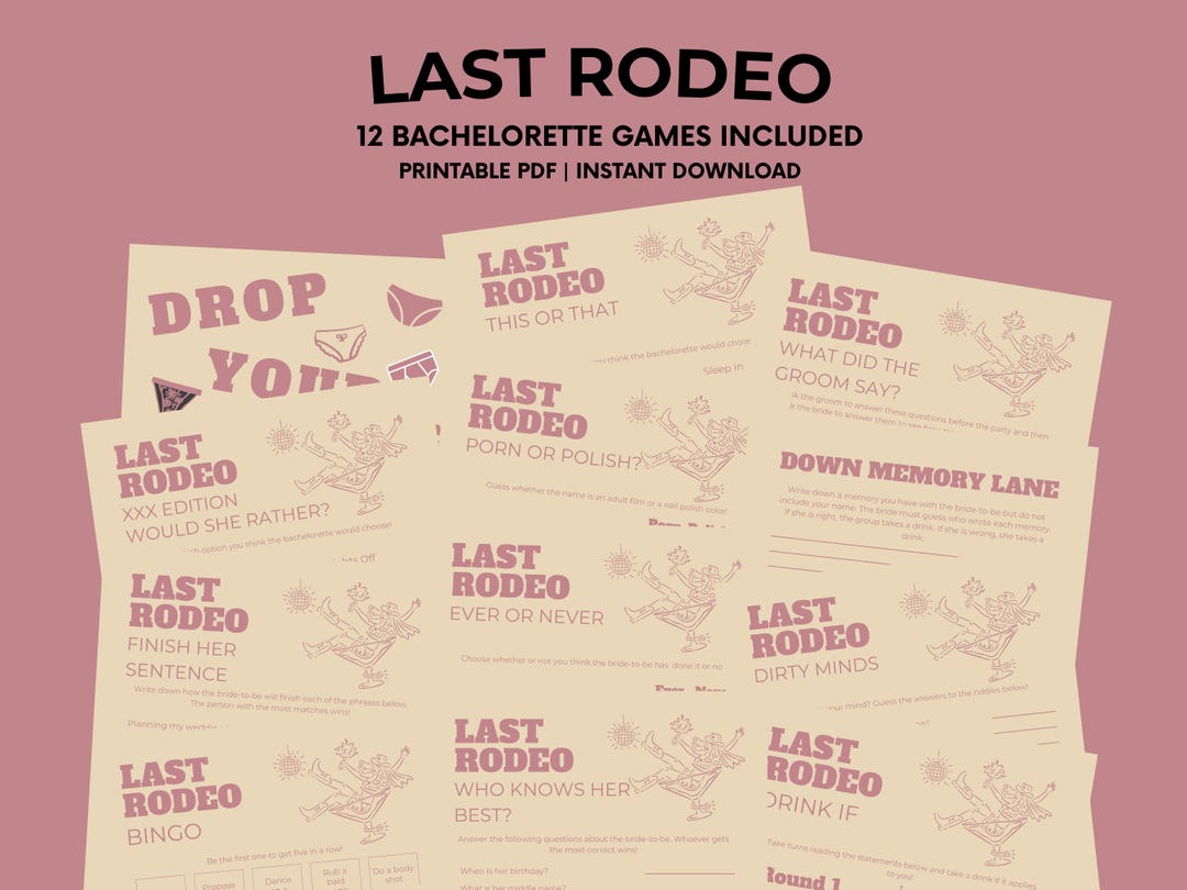 Last Rodeo Bachelorette Party Game Bundle | Printable PDF for Ladies ...