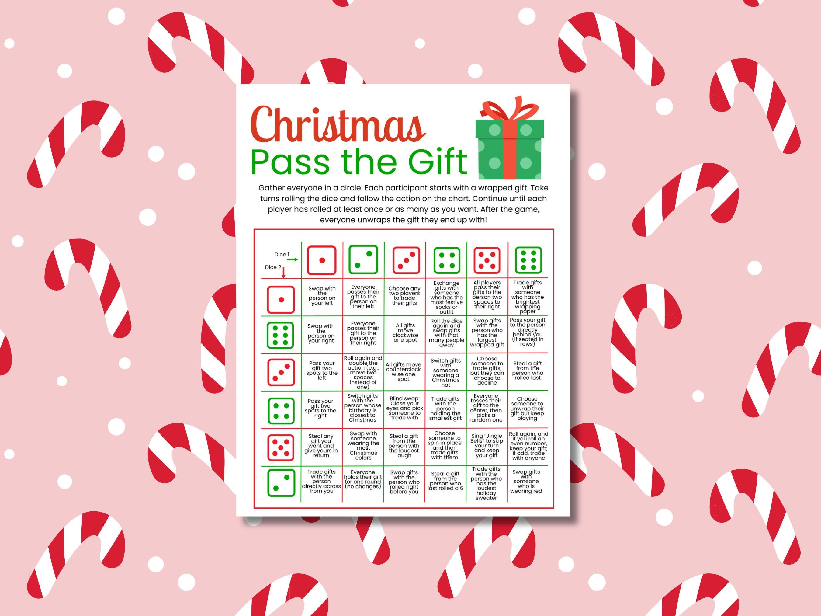 Christmas Pass the Gift Game Printable | Holiday Party Game | Christmas ...