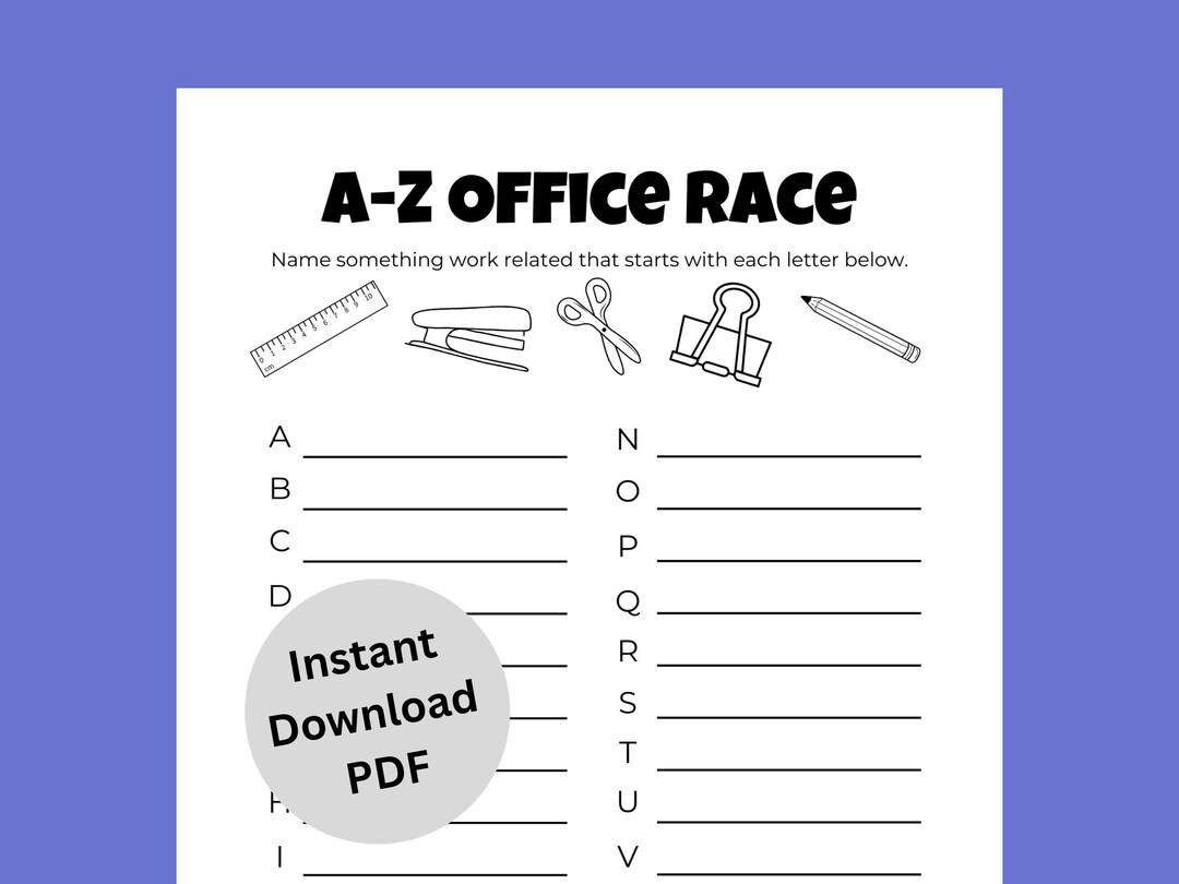 A-Z Trivia Race | Printable Office Party Games - Etsy UK