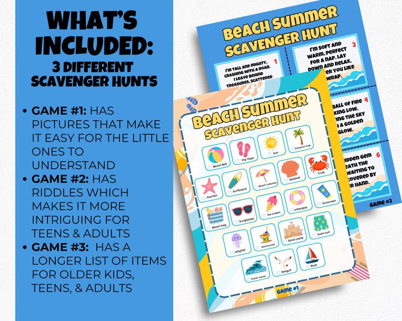 Beach Scavenger Hunt | Printable Activity for Kids - Etsy