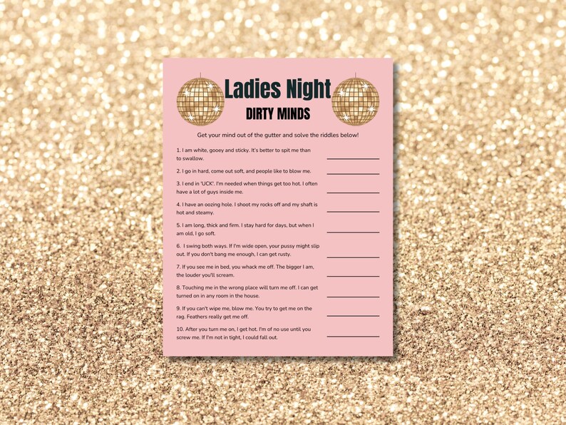 Dirty Minds Printable Trivia Game: Ladies Night, Bachelorette Party - Etsy