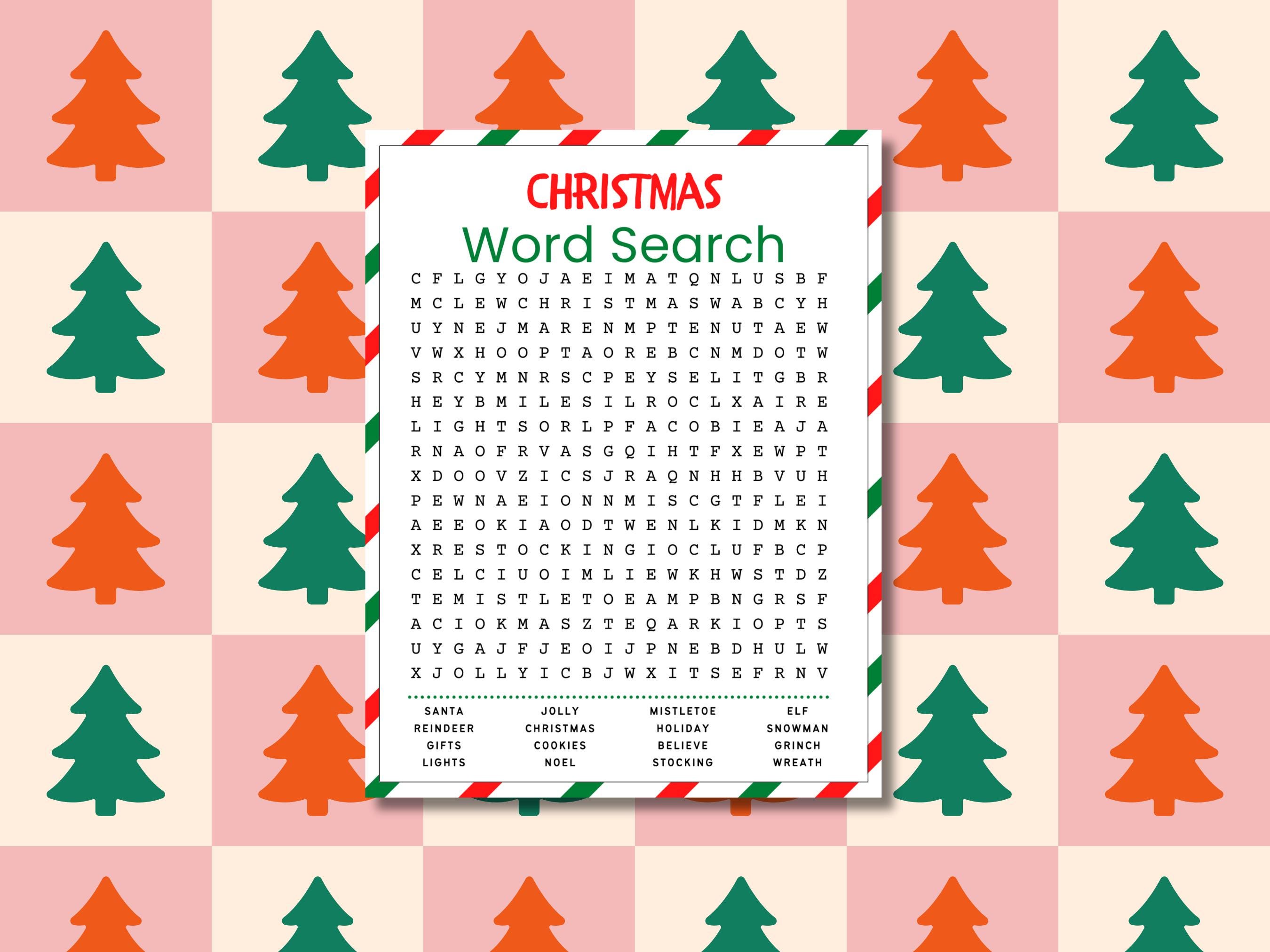 Christmas Word Search Printable | Christmas Party Game for Kids ...