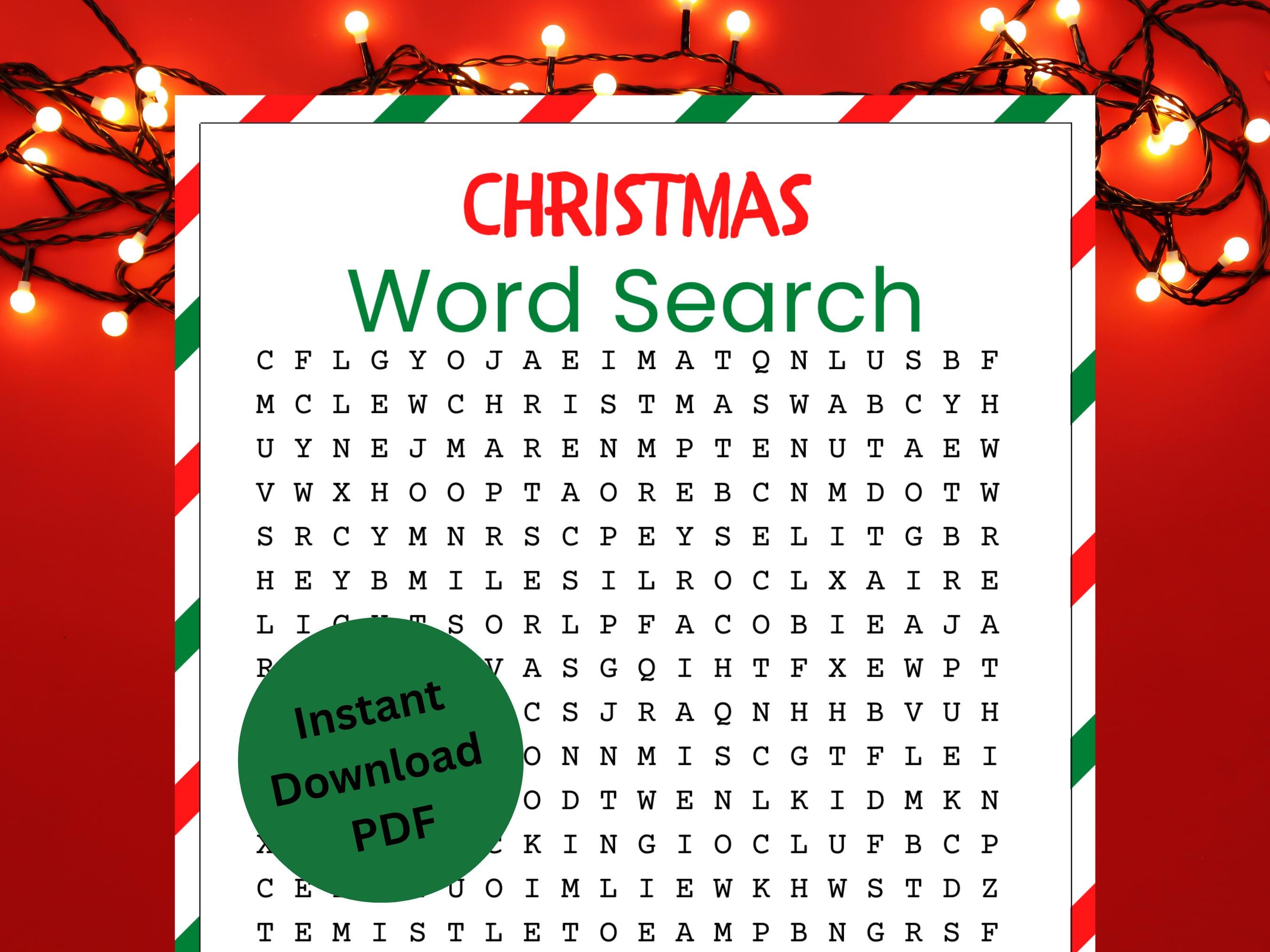 Christmas Word Search Printable | Christmas Party Game for Kids ...