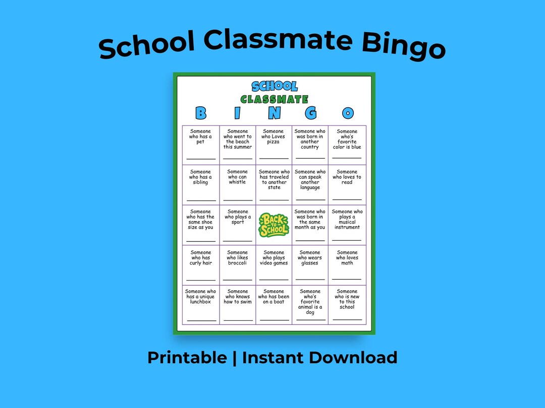 Bingo for Students | Printable Classroom Ice Breaker Activity | School ...