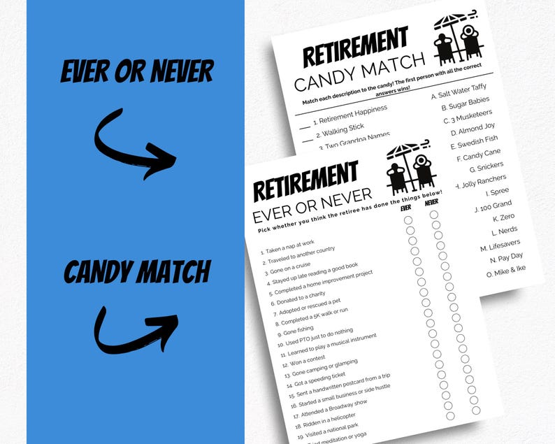 Retirement Party Games Bundle Printable | 10 Retirement Games | Office ...