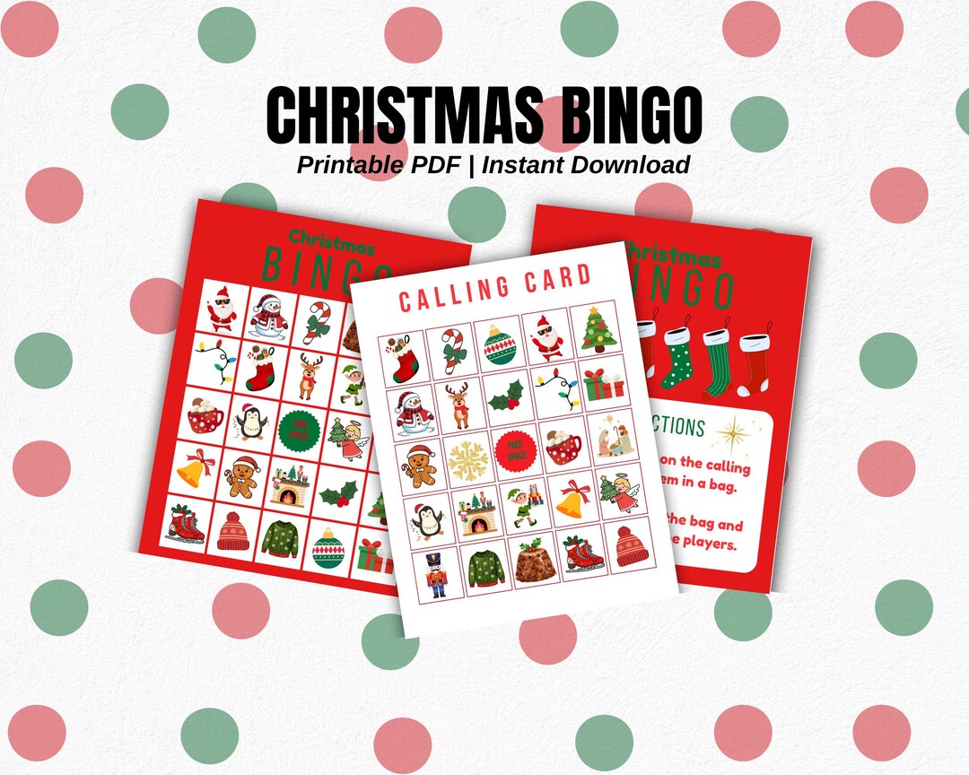 Christmas Bingo Printable Game | Holiday Party Game for Kids ...