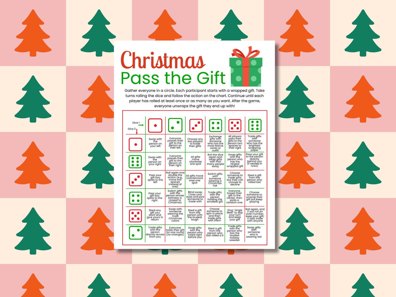 Christmas Pass the Gift Game Printable | Holiday Party Game | Christmas ...