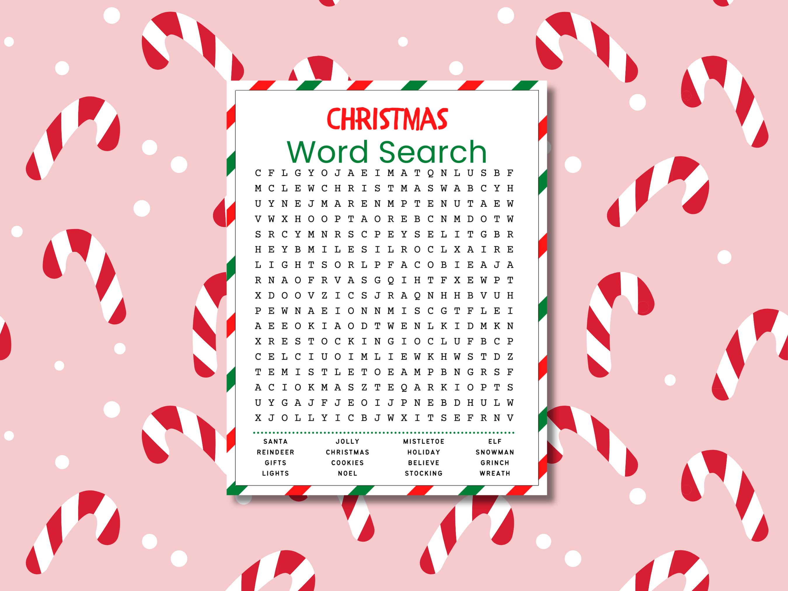 Christmas Word Search Printable | Christmas Party Game for Kids ...