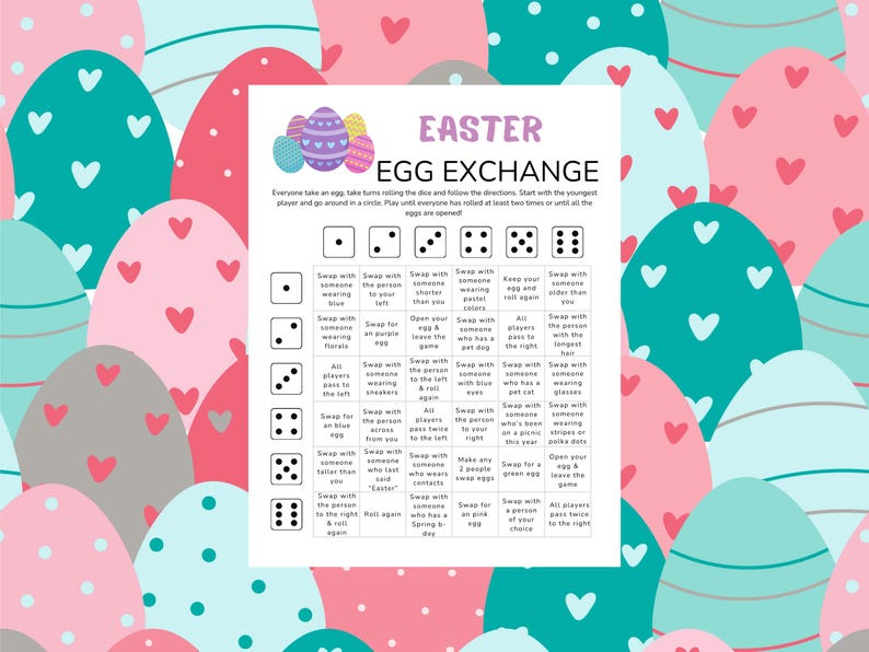 Easter Left Right Game Printable | Easter Egg Exchange Game | Pass the ...