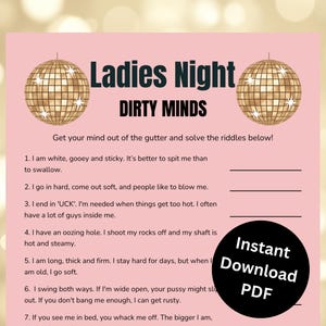 Dirty Minds Printable Trivia Game: Ladies Night, Bachelorette Party - Etsy