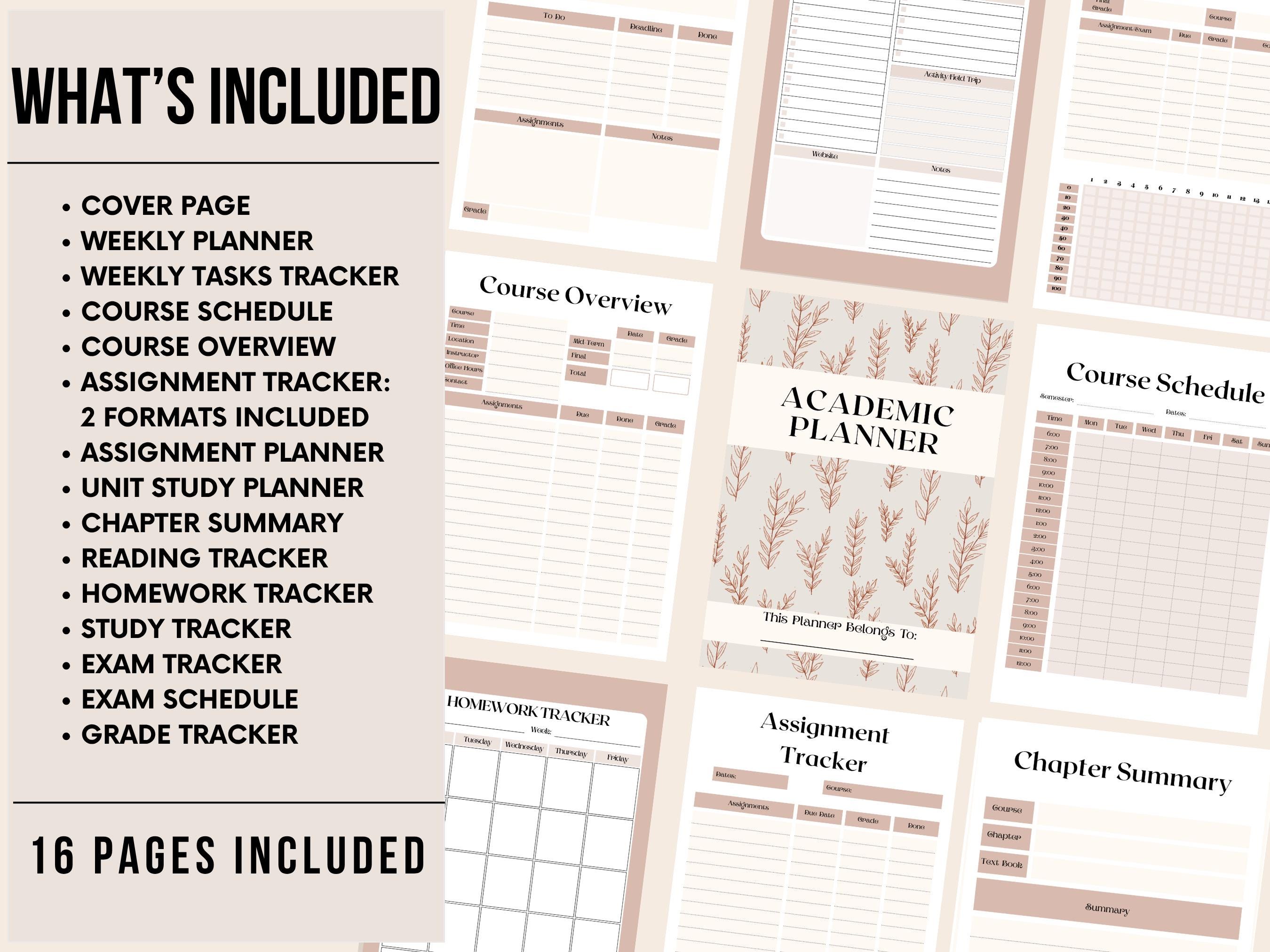 Academic Planner & Assignment Tracker | Homeschool Planner for Students ...