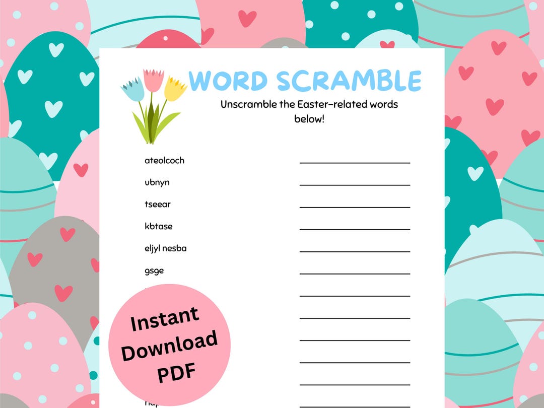 Easter Word Scramble Printable | Easter Games for Kids | Easter Party ...