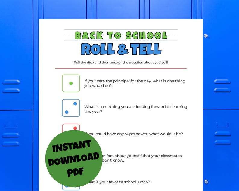Back to School Ice Breaker Game | Printable Kids Activity - Etsy Australia