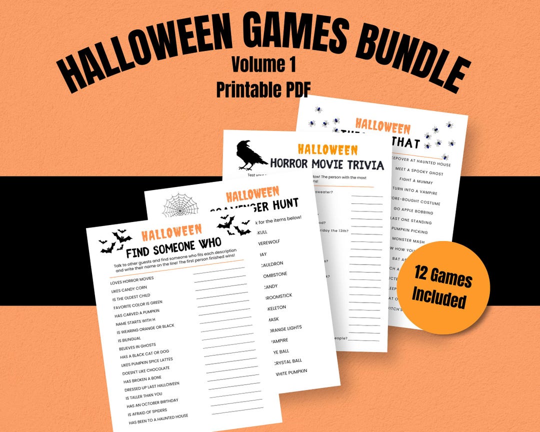 Halloween Games Bundle Volume 1 | Printable PDF With 12 Activities ...