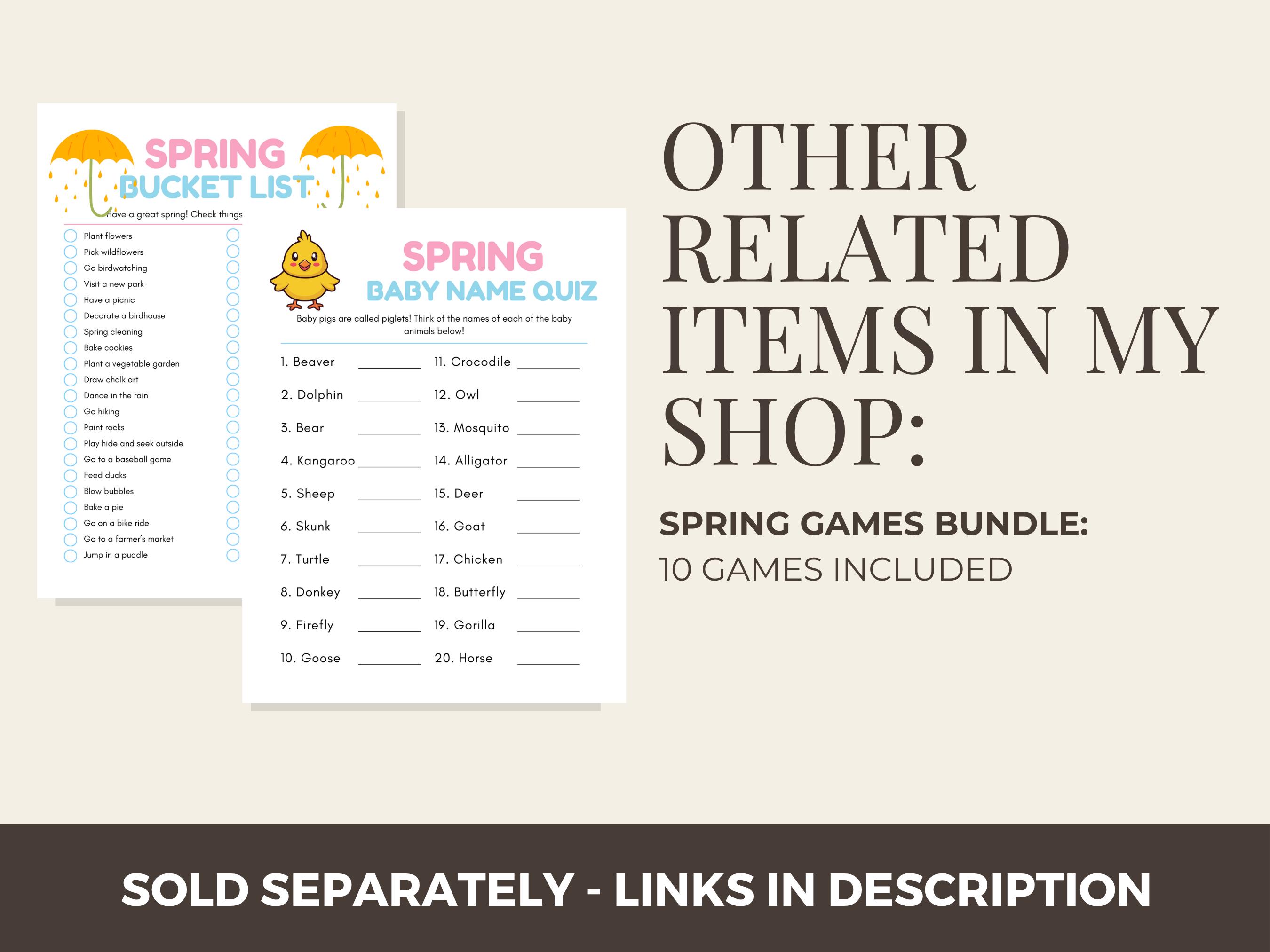 Spring This or That Game Printable | Easter Would You Rather Game for ...