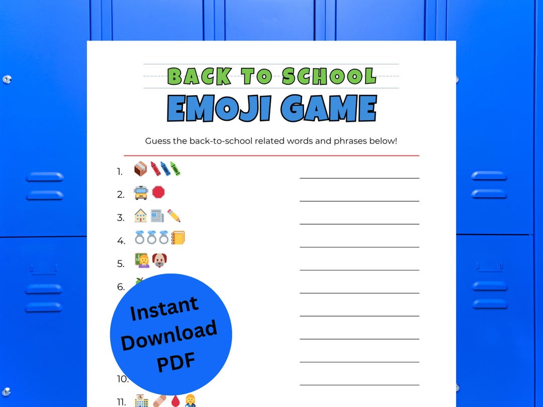 Back to School Emoji Game Printable | First Day of School Activity ...