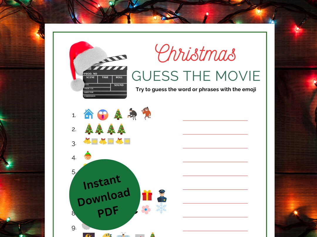 Christmas Movie Emoji Pictionary Game | Printable Holiday Activity ...