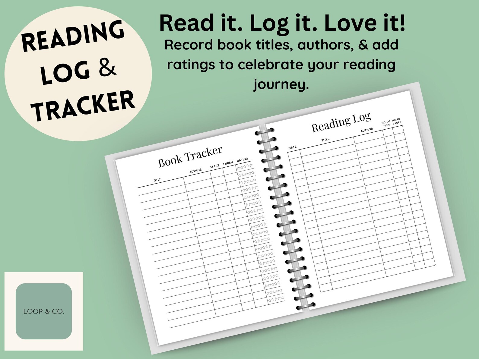 Printable Book Review Journal & Reading Log: Instant Download Planner ...