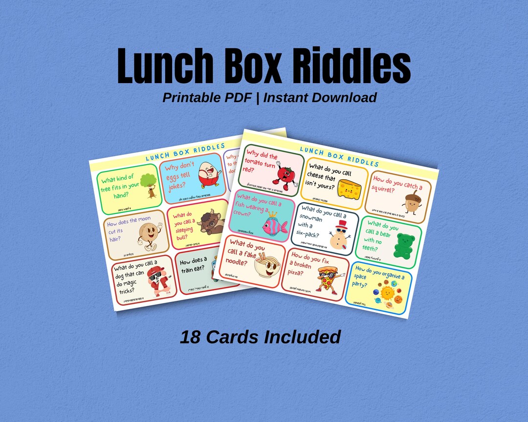 Lunch Box Riddles | Printable Notes for Kids - Etsy