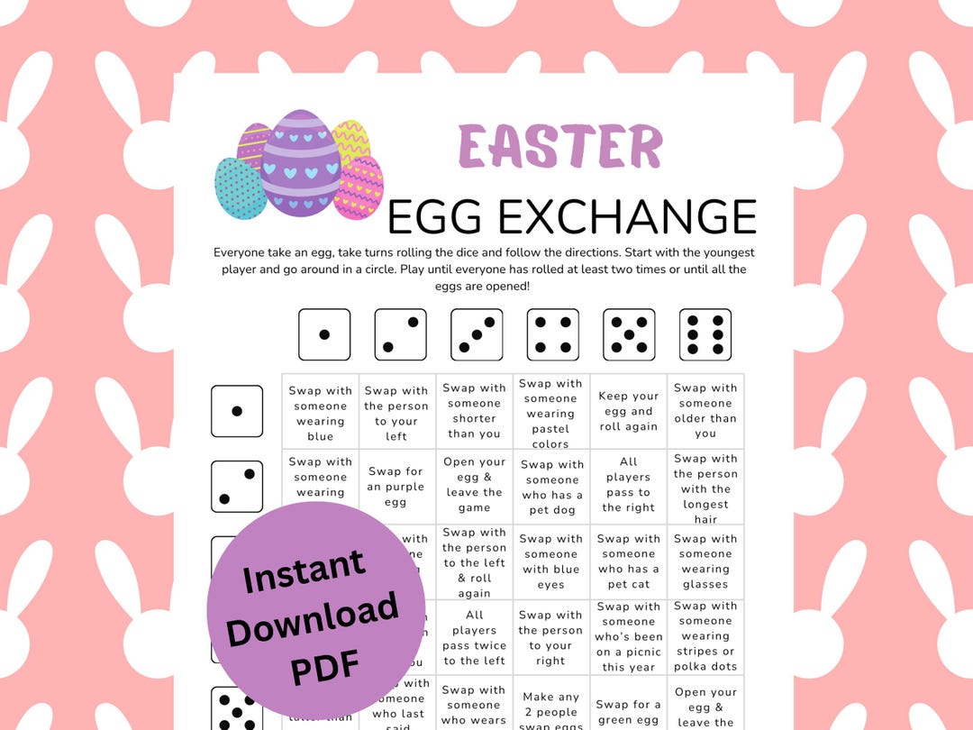 Easter Left Right Game Printable | Easter Egg Exchange Game | Pass the ...