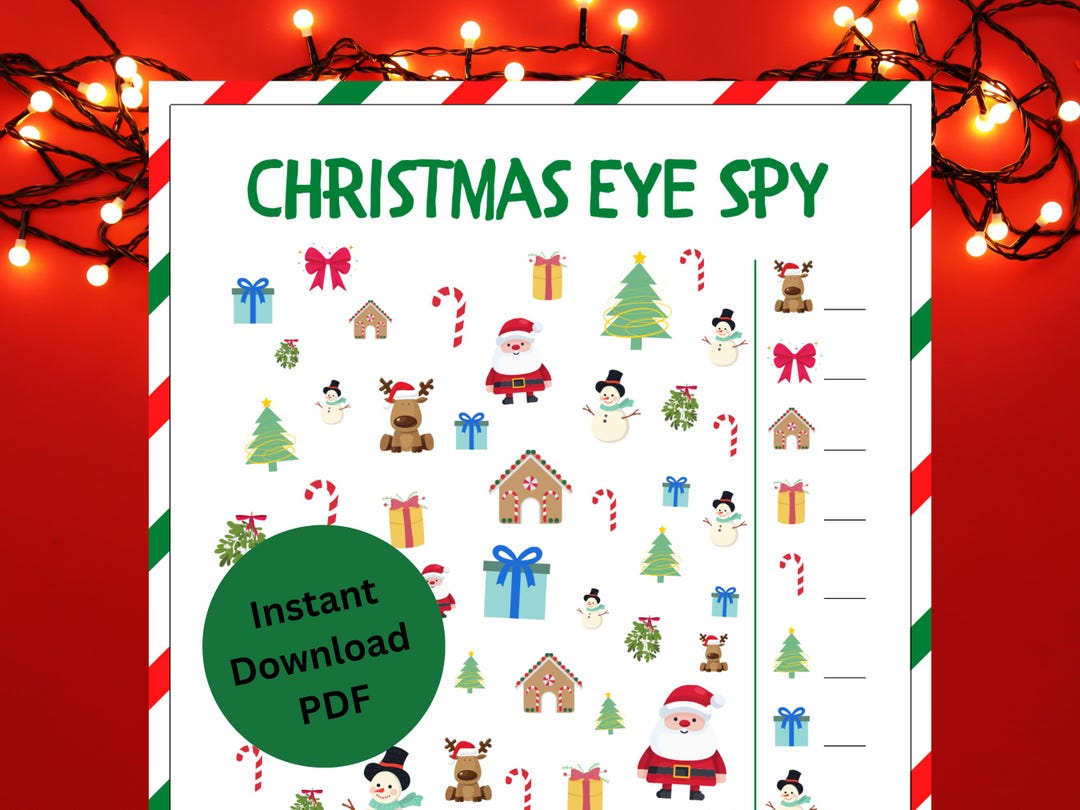 Christmas I Spy Game Printable | Christmas Party Game for Kids ...