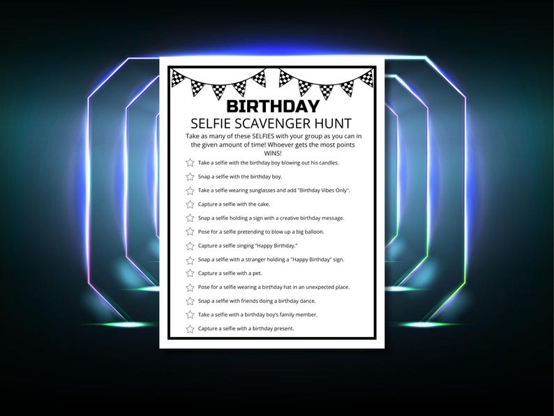 Printable Teen Slumber Party Games | Selfie Scavenger Hunt | Sleepover ...