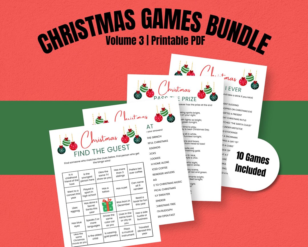 Printable Christmas Table Games Bundle: Volume 3 | Find the Guest Bingo ...