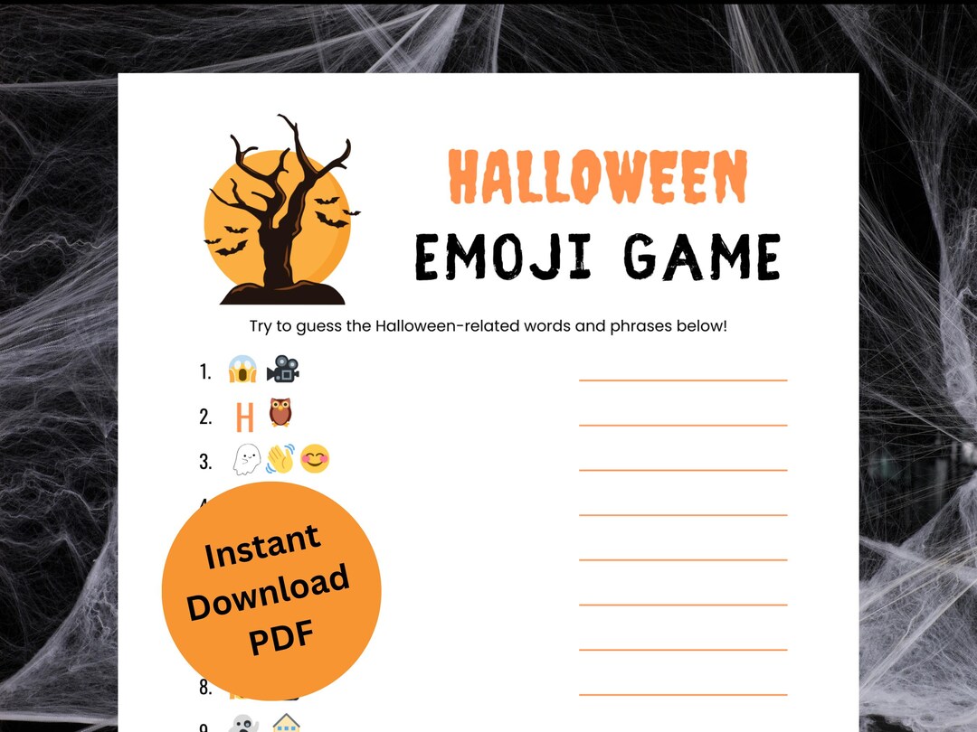 Halloween Emoji Game: Printable Party Activity | Games for Kids ...
