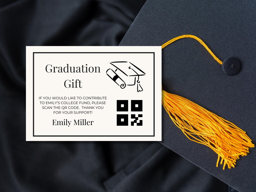 Graduation QR Code Card | Editable Scan to Pay Template - Etsy