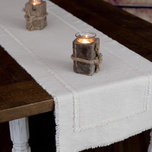 15” X 48” Farmhouse Table Runner – Washed Cotton Canvas – Sandy Beige ...