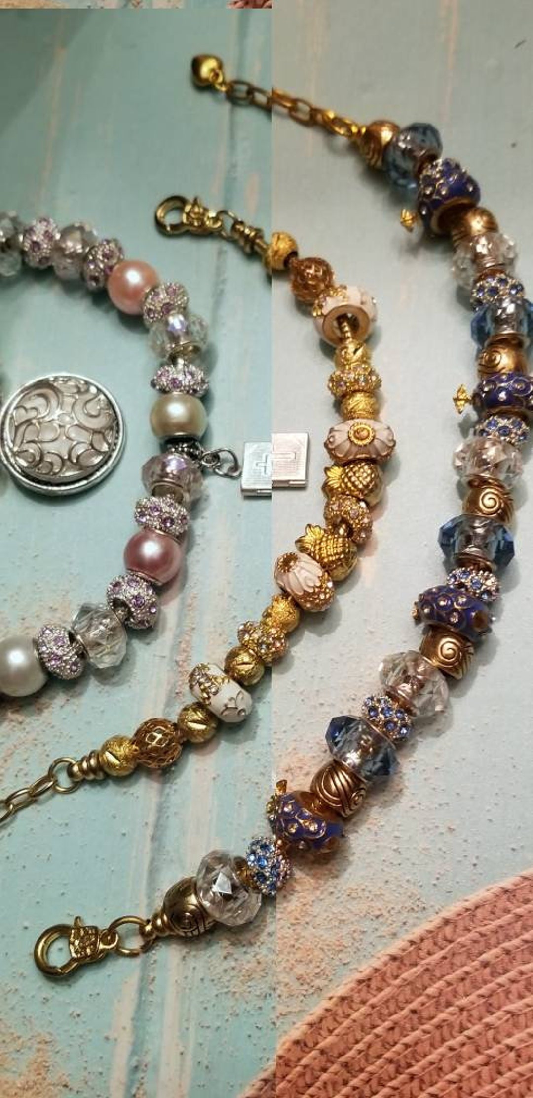 European Wedding Bracelets, 4 Options, Euro Style, Charm Bracelets ...