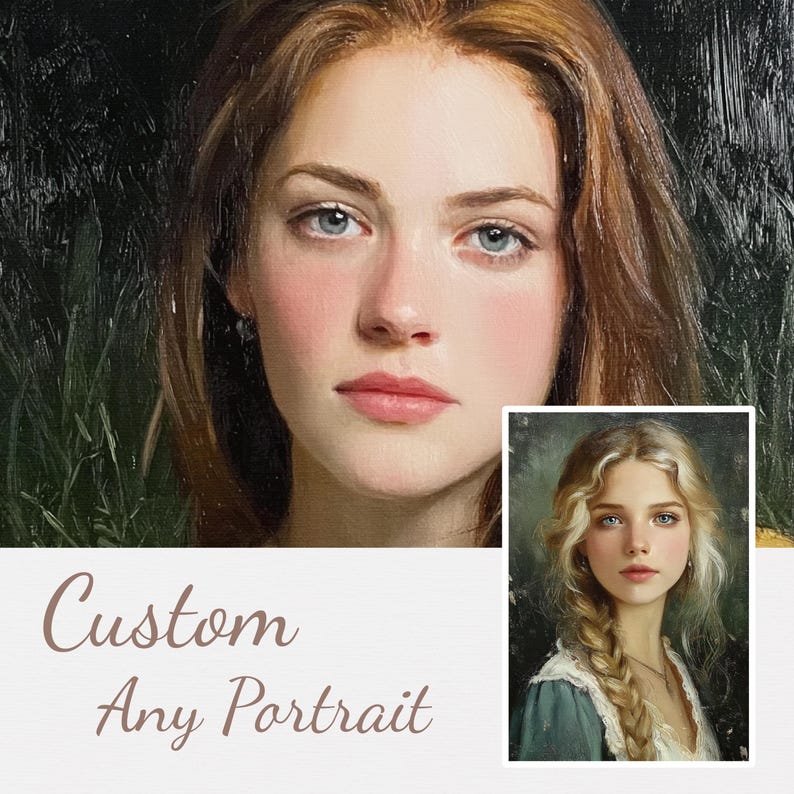 Custom Oil Painting From Photo Hand Painted ORIGINAL Woman Portrait Art ...
