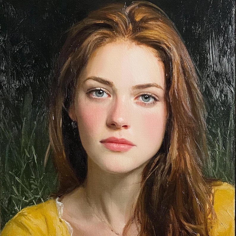 Custom Oil Painting From Photo Hand Painted ORIGINAL Woman Portrait Art ...