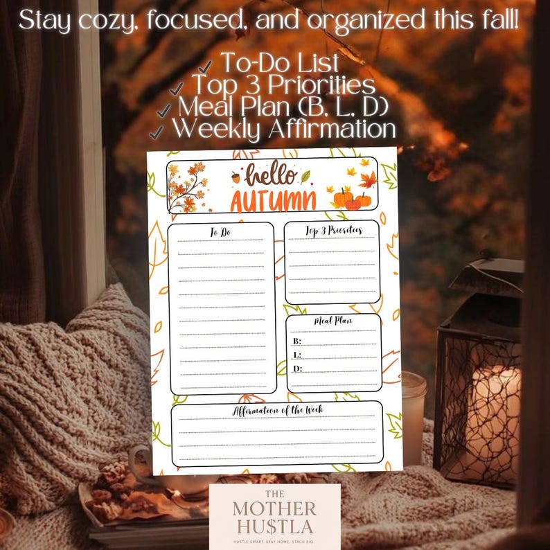 Printable Autumn Planner | Fall Daily Planner Page | To-do List ...