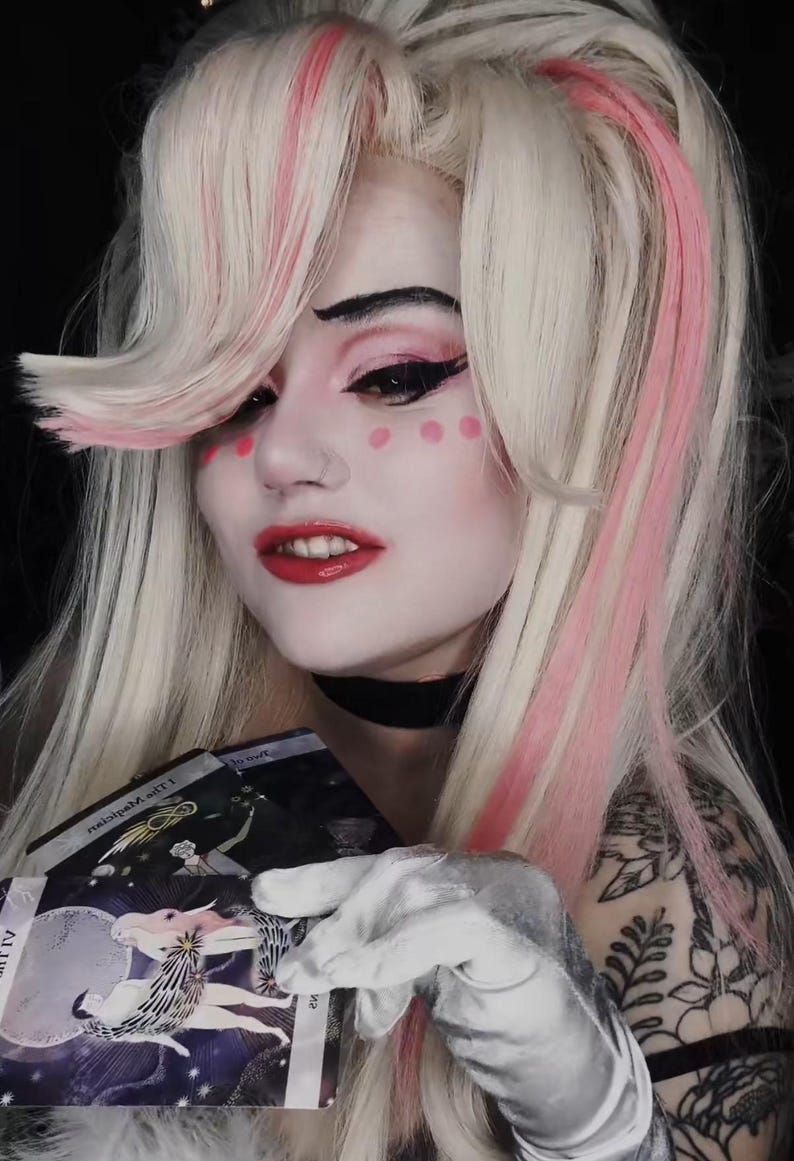 Custom Made Lace Front Hazbin Hotel Angel Dust Drag Wig - Etsy