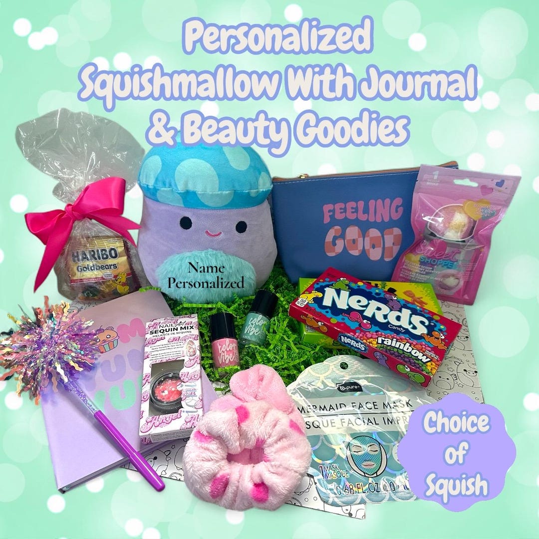 Personalized Squishmallow With Journal - Custom 7.5”- 8” Squish With ...