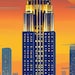 Vintage New York Skyline With Classic View of Empire State Building - Etsy