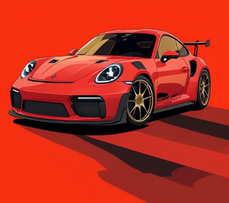 Red Porsche Poster - Etsy