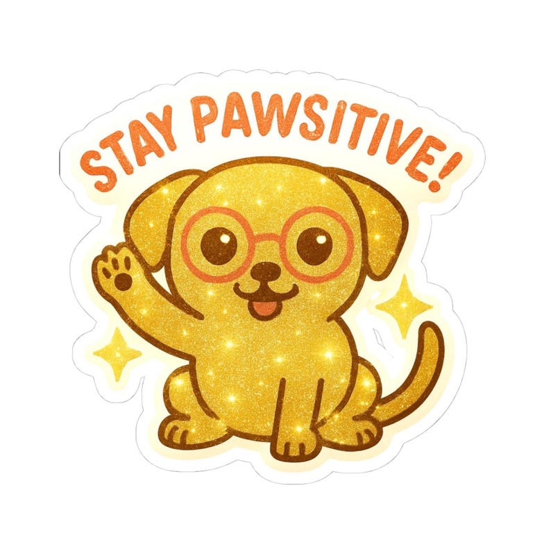 Adorable Stay Pawsitive Dog Kiss-cut Stickers | Cute Pet Lover Decor ...