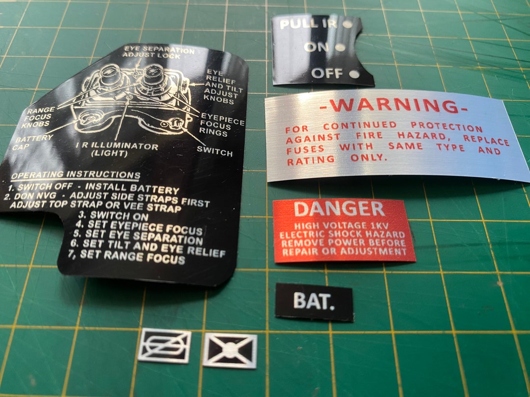 Ecto Goggles Labels Ghostbusters Set of Brushed Metal Silver Metallic ...