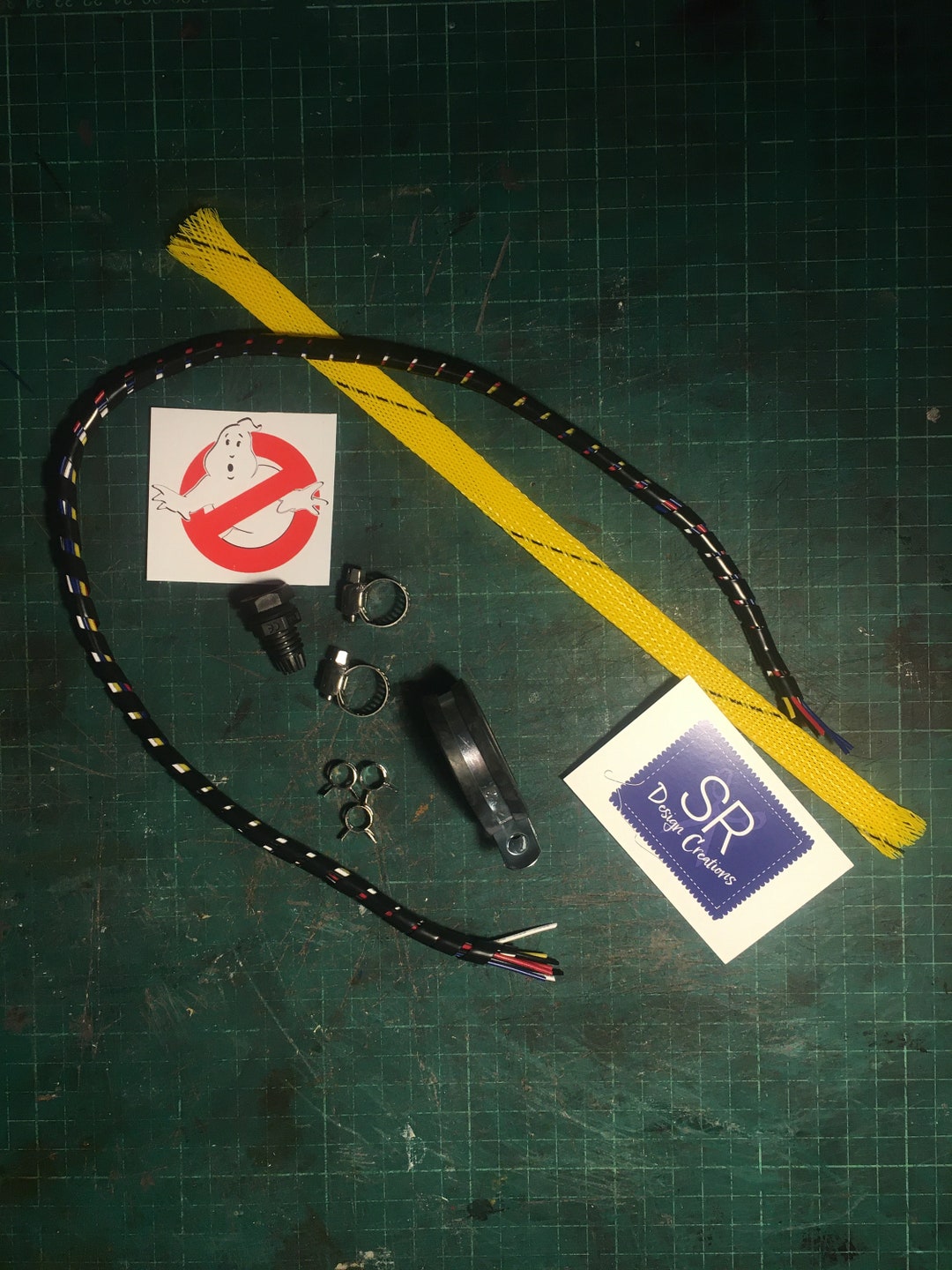 Afterlife UPGRADES Techflex 1/2” Tubing Spiral Kit Yellow Black Tracer Proton Pack Strips P ...