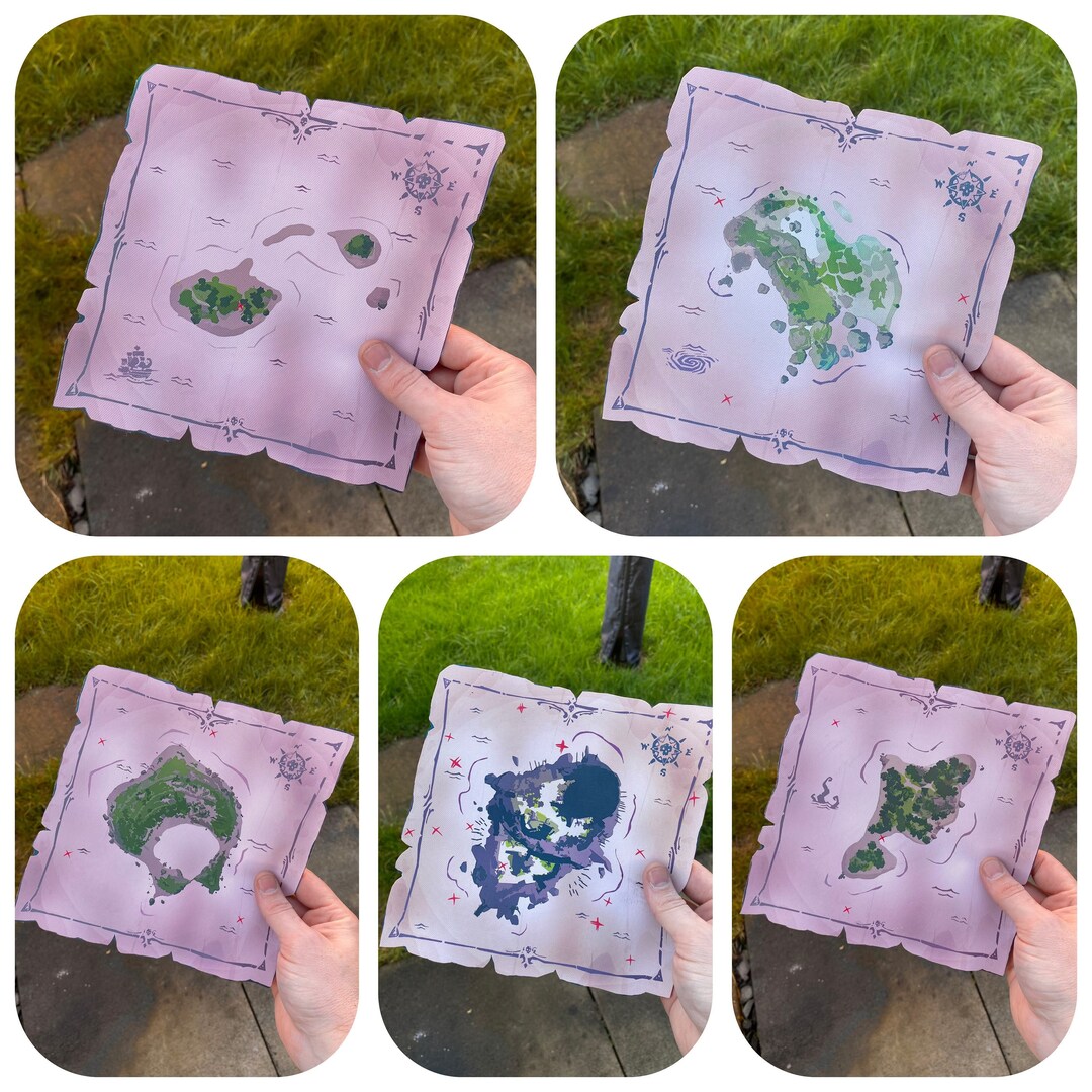 Pop up Plunder Sea of Thieves Inspired Canvas Map Prints Gaming Art ...