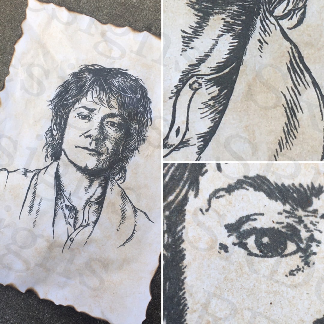 Hobbit Inspired Print Bilbo Portrait A4 Handmade Drawn Print the Hobbit ...