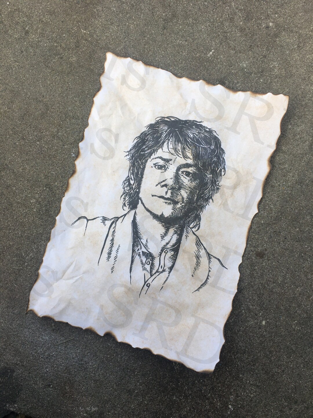 Hobbit Inspired Print Bilbo Portrait A4 Handmade Drawn Print the Hobbit ...