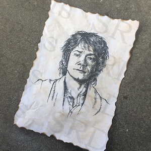Hobbit Inspired Print Bilbo Portrait A4 Handmade Drawn Print the Hobbit ...