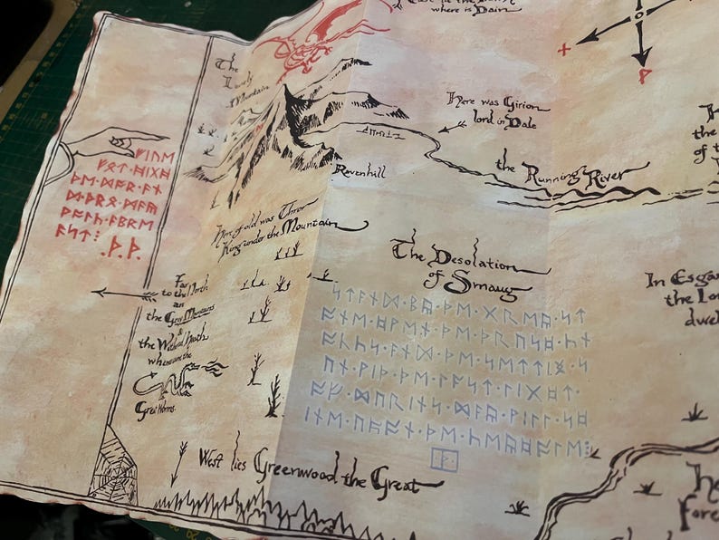 Hobbit Inspired Print - Thorin's Map Thror's Map the Hobbit Art Cosplay ...