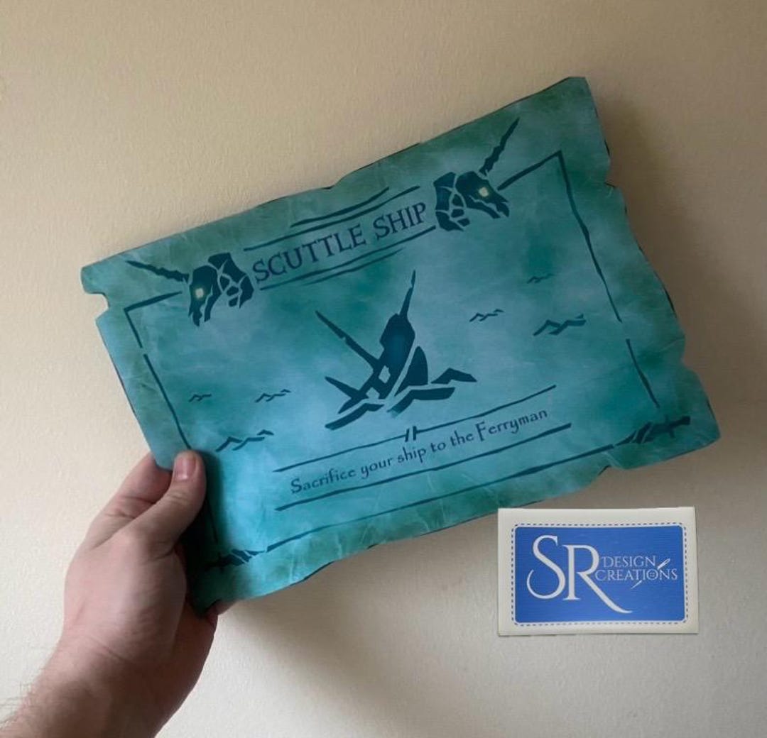 Ferryman Scuttle Ship A4 Canvas Drawing Print Sea of Thieves Inspired ...