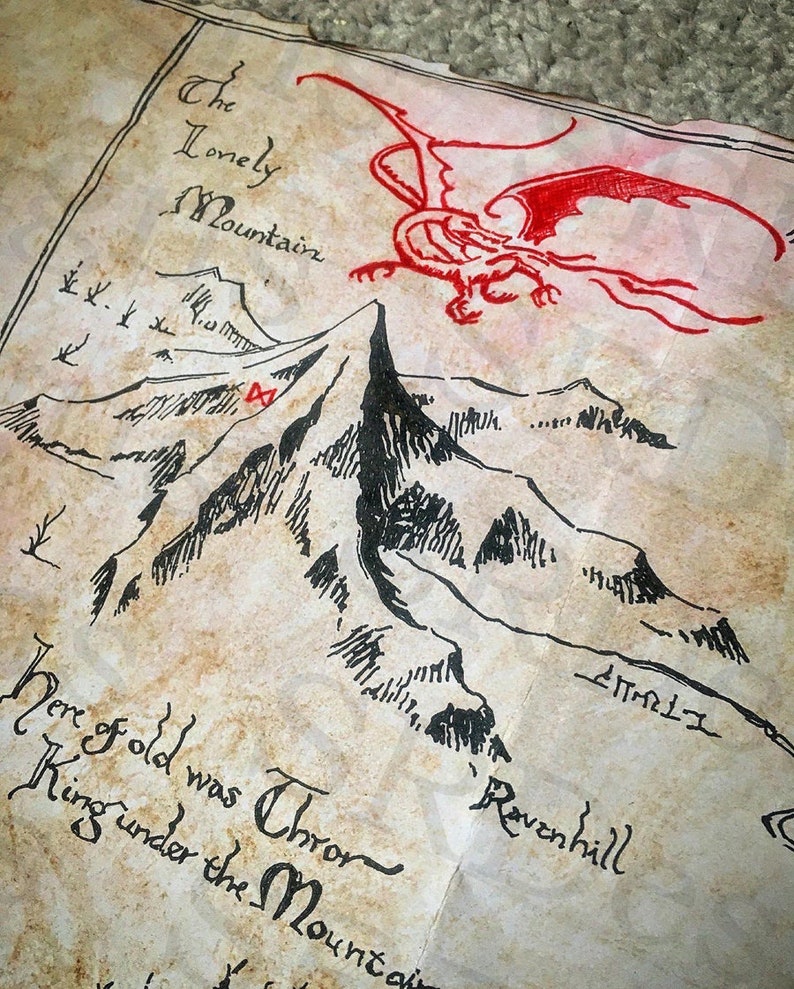 Hobbit Inspired Print - Thorin's Map Thror's Map the Hobbit Art Cosplay ...